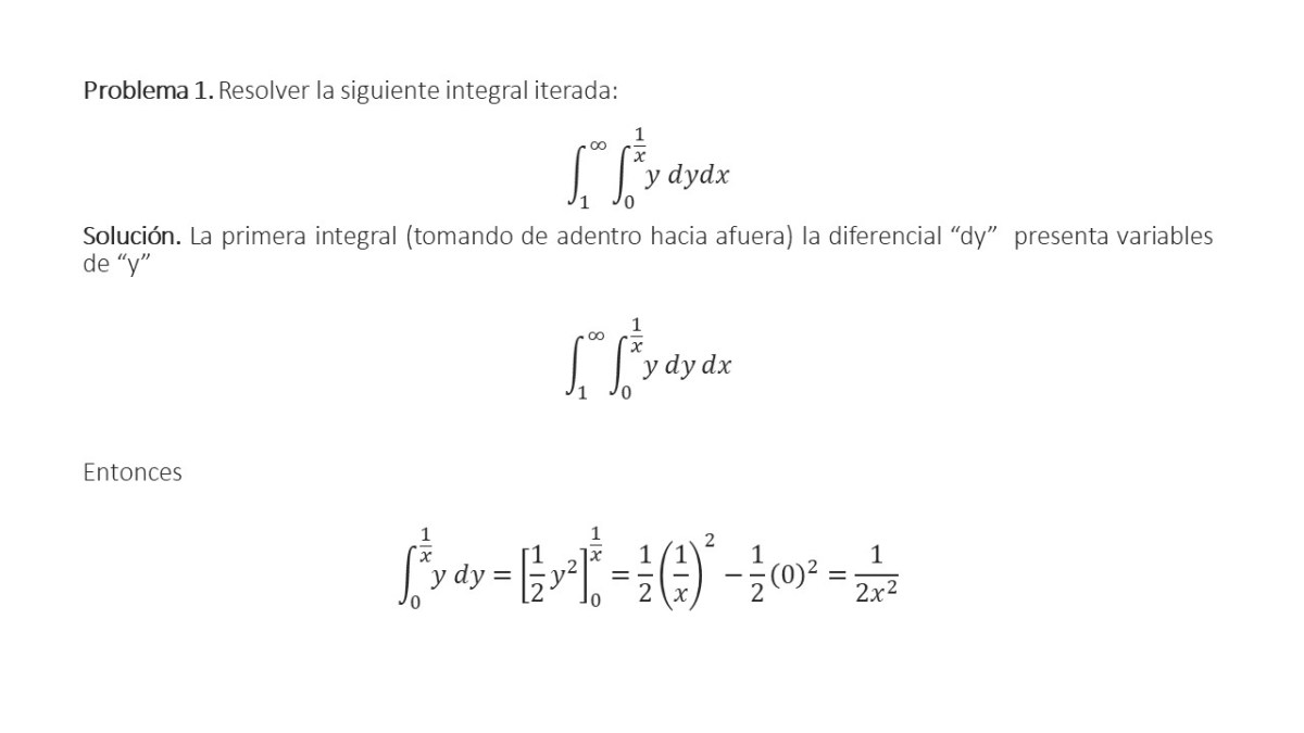 Integrales iteradas dobles impropias. Cálculo vectorial. – Herramientas ...