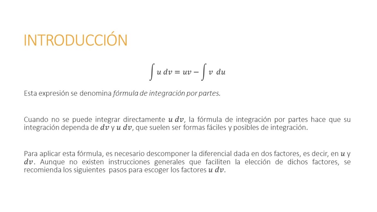 Método de integración por partes. Cálculo integral. – Herramientas de ...